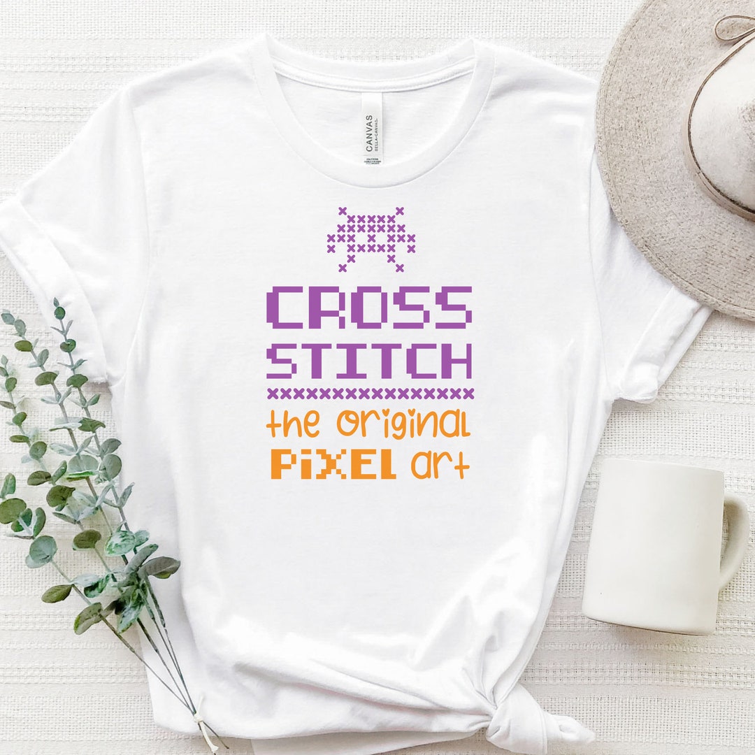 Cross Stitch the Original Pixel Art T-shirt, Counted Cross Stitch Shirt, Xstitch Gift, Unisex ...