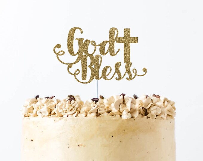 Cross Cake Topper Glitter Cross Cake Topper Baptism Cake - Etsy