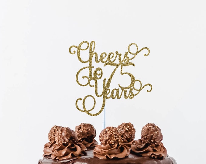 75 Years Loved 75th Birthday Cake Topper Happy 75th Cake - Etsy