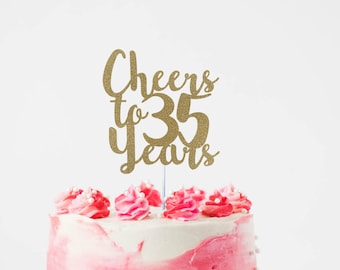 35 Years Loved 35th Birthday 35th Birthday 35 Cake Topper - Etsy