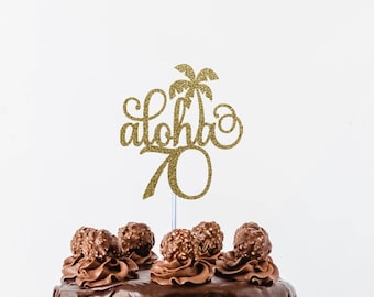 Aloha 80 Cake Topper Happy 80th Cake Topper Aloha Topper - Etsy