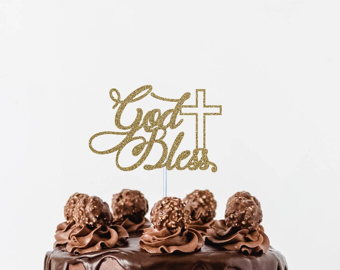 Cross Cake Topper Glitter Cross Cake Topper Baptism Cake - Etsy