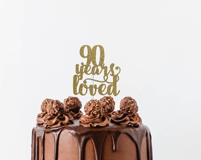 90 & Fabulous Cake Topper 90th Birthday Cake Topper Ninety - Etsy