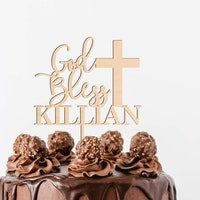 God Bless Cake Topper, First Communion Cake Topper, on Your ...