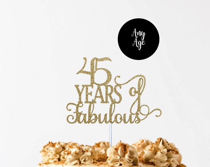Cheers to 45 Years 45th Birthday Cake Topper Happy 45th Cake - Etsy