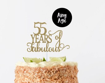 Cheers to 55 Years Cake Topper 55 Years Loved 55 Years - Etsy