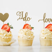 18 Personalised Wedding Cupcake Flags, Engagement, Anniversary, Cupcake ...
