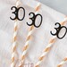 30th Birthday Straws, 30th Birthday Decor, Happy 30th Birthday, 30 ...