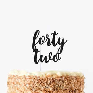 Forty Two Cake Topper, 42 Years Blessed & Loved, 42nd Birthday Cake ...