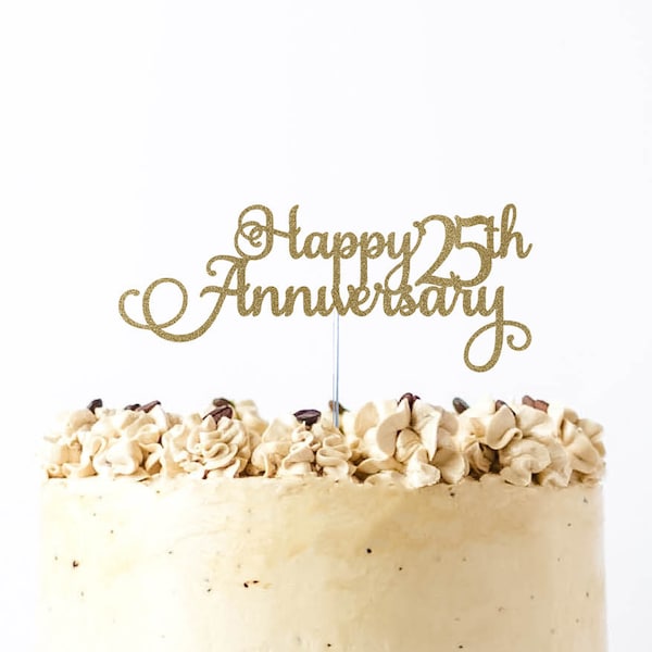 25th Anniversary Cake Topper - Etsy Canada
