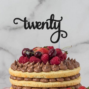 Twenty Cake Topper, 20 Birthday Decorations, Birthday Cake Topper, Girl ...