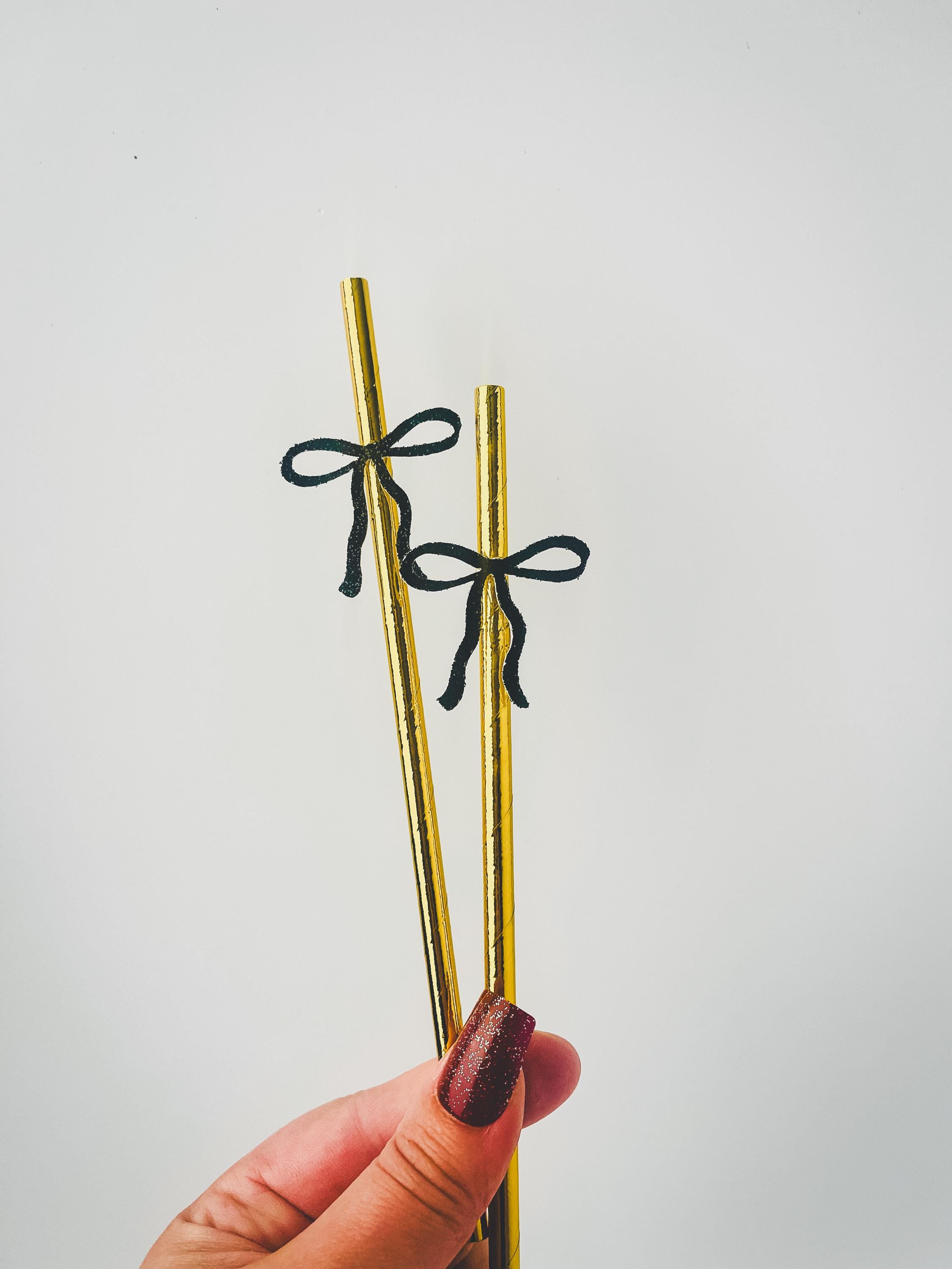 Black Bow Straws, Coquette Theme Decor, Bow Theme Birthday, Pink Bow ...