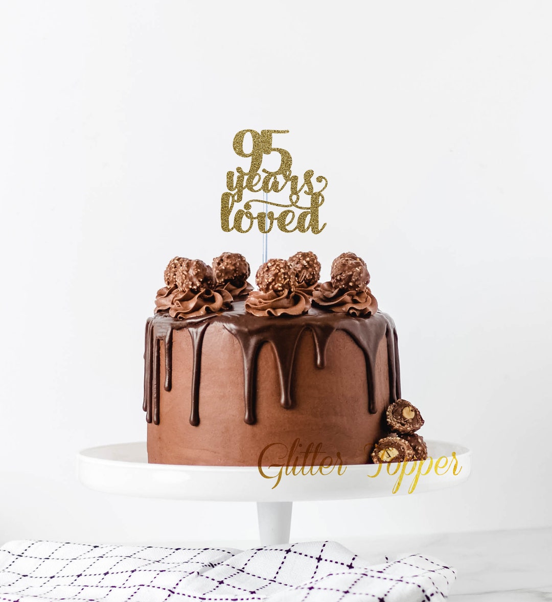 95 Years Loved Cake Topper, 95th Birthday Decor, 95 Years Loved, 95 ...