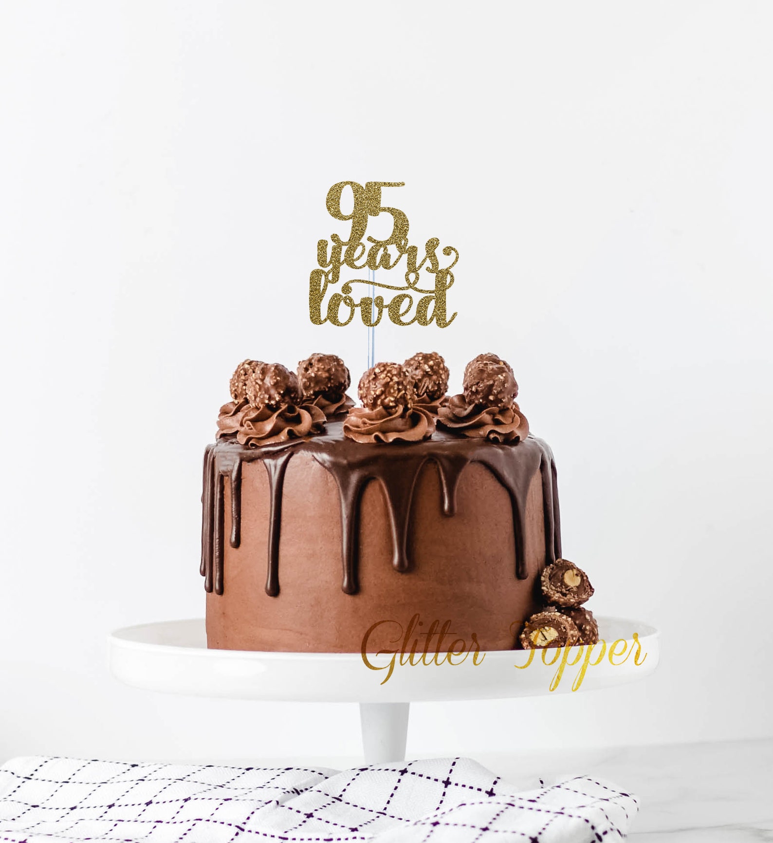 95 Years Loved Cake Topper 95th Birthday Decor 95 Years - Etsy