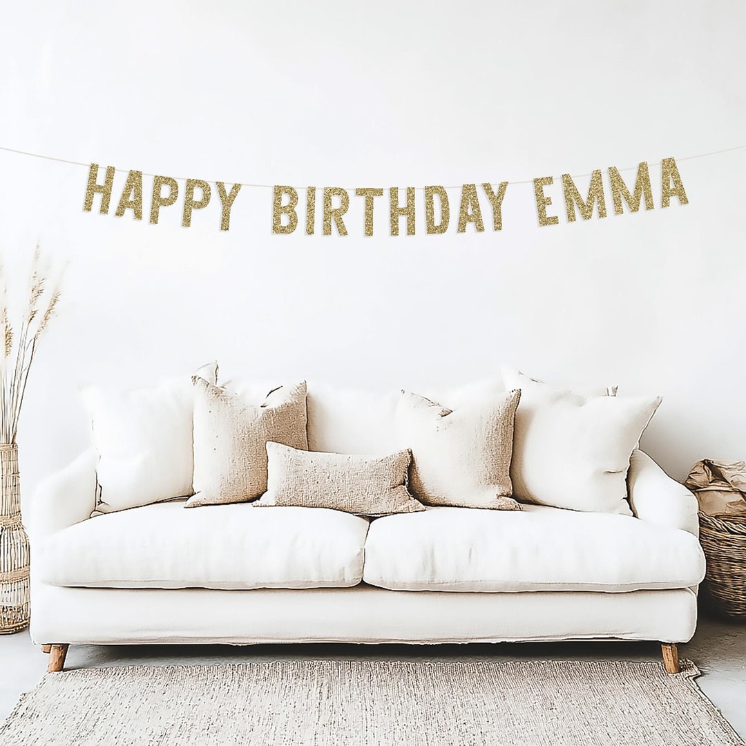 Custom Happy Birthday Banner, Personalized Name, Birthday Party Decor ...