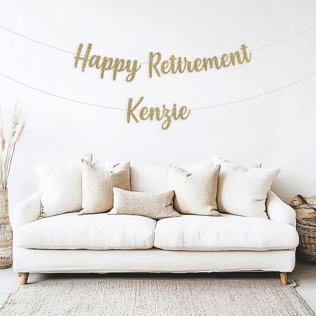 Happy Retirement Banner, Personalized Name, Party Sign, Decorations ...