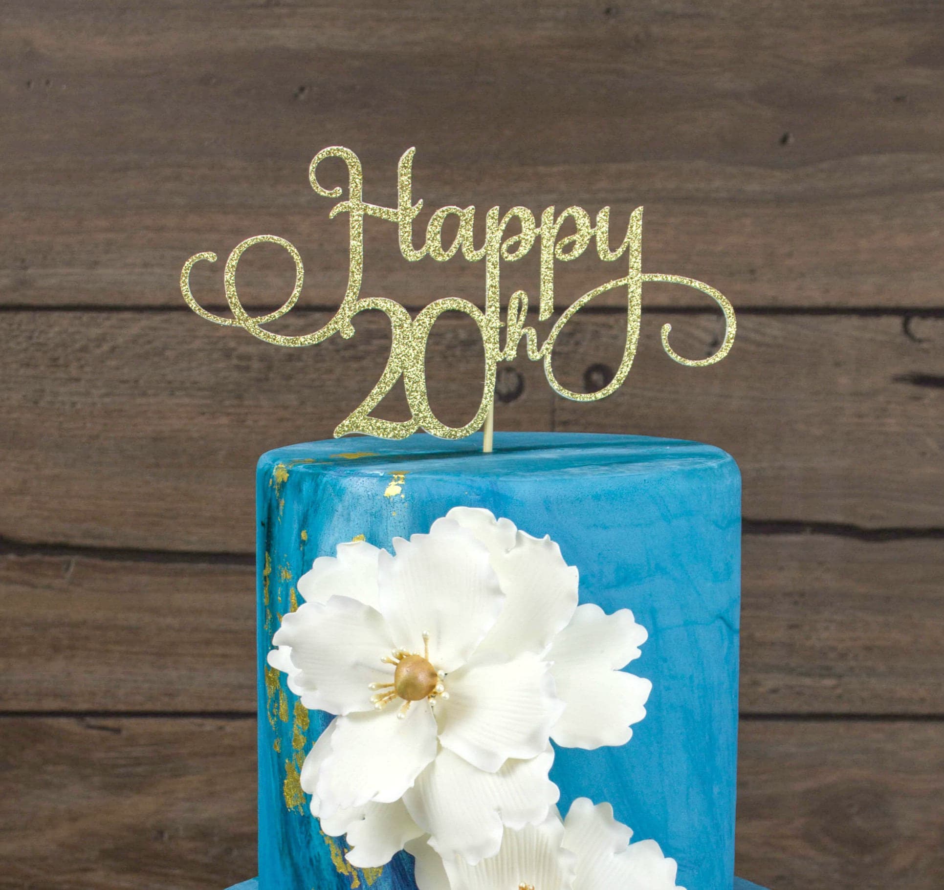 Happy 20th birthday cake topper twenty cake topper 20th | Etsy