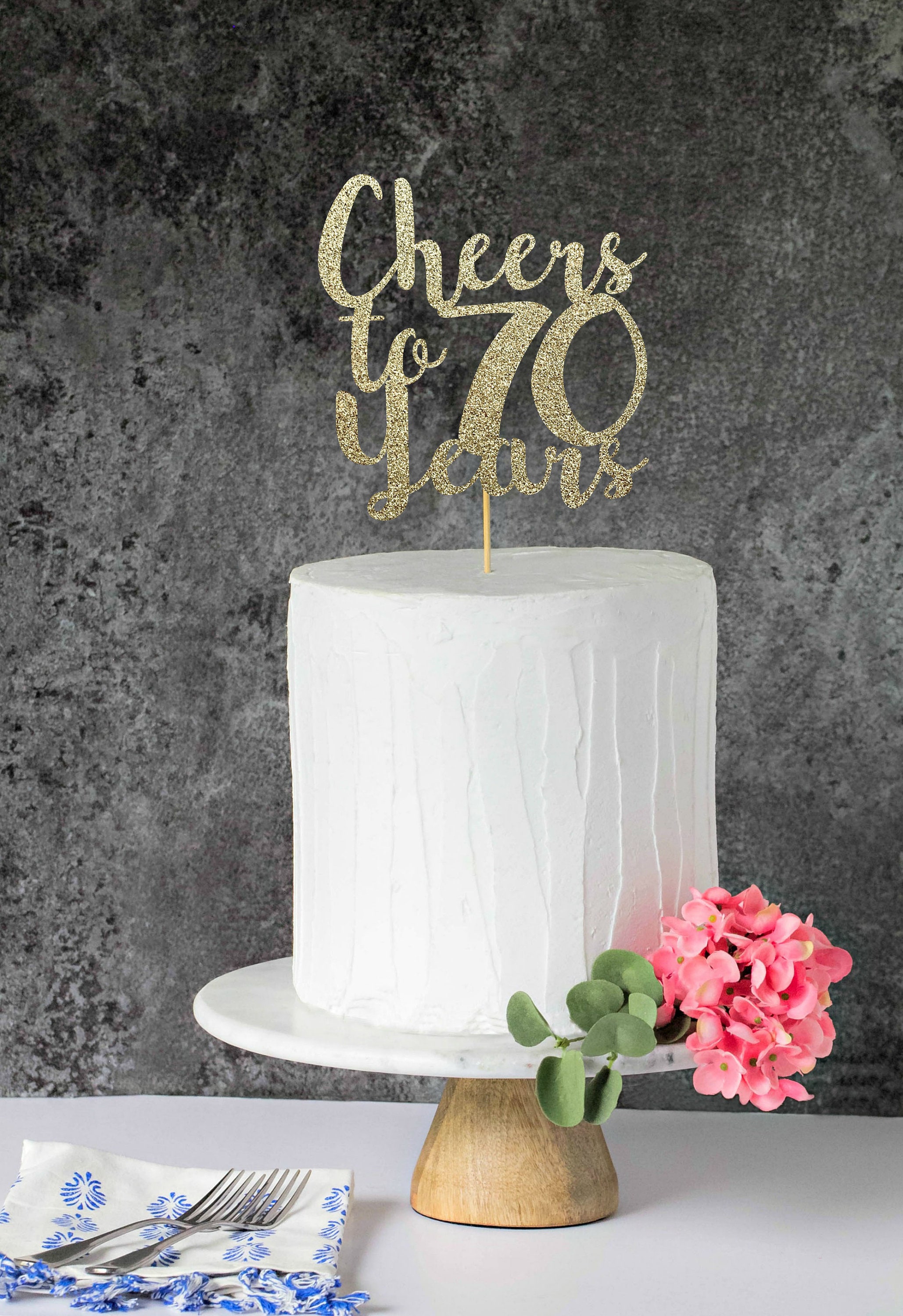 Cheers to 70 years Cake Topper 70th birthday cake topper | Etsy