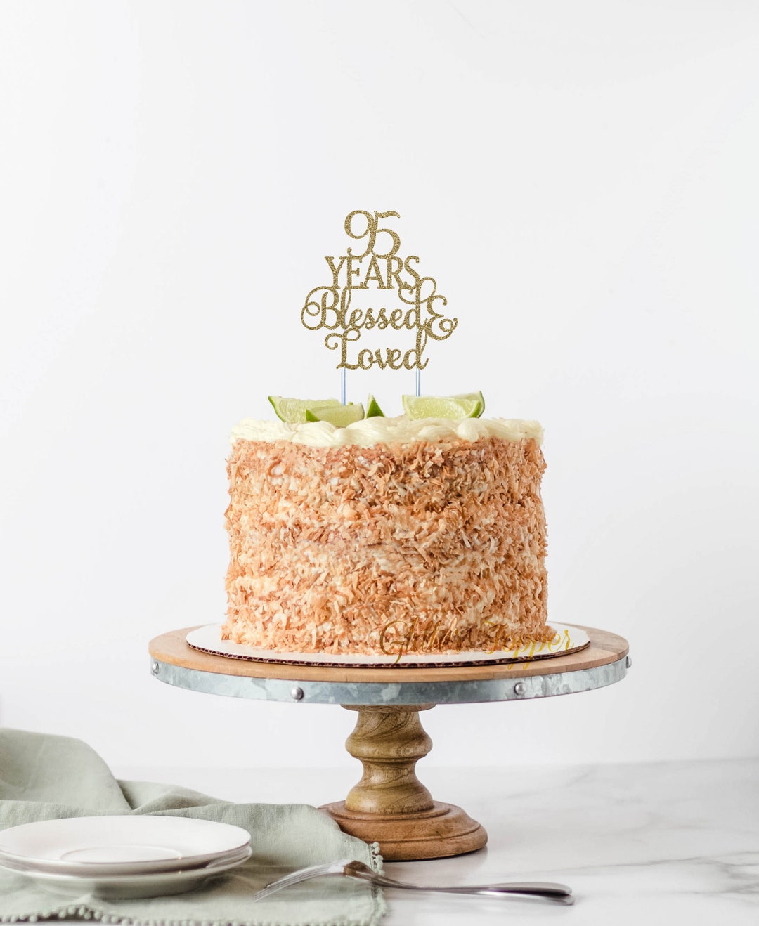 95 Years Blessed & Loved, 95th Birthday, 95th Birthday, 95 Cake Topper ...