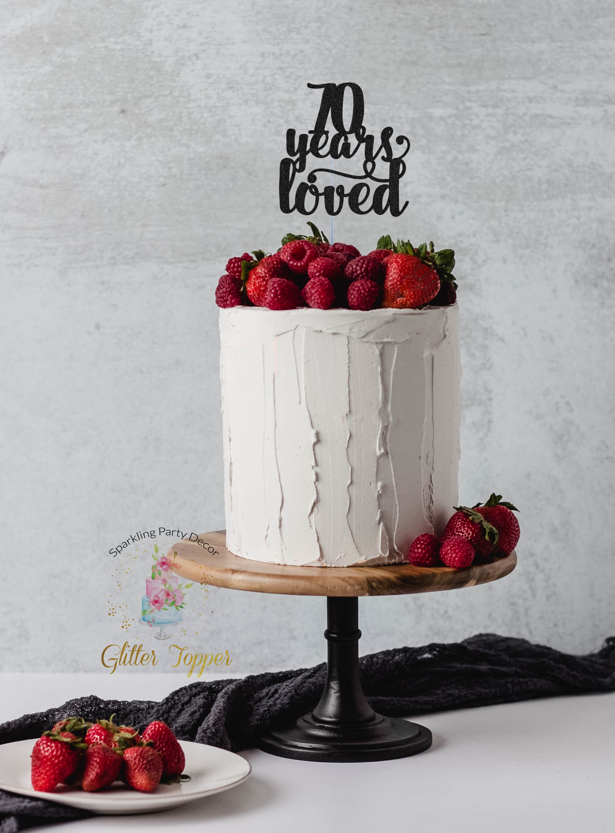 70 years loved Cake Topper 70th birthday cake topper 70th | Etsy