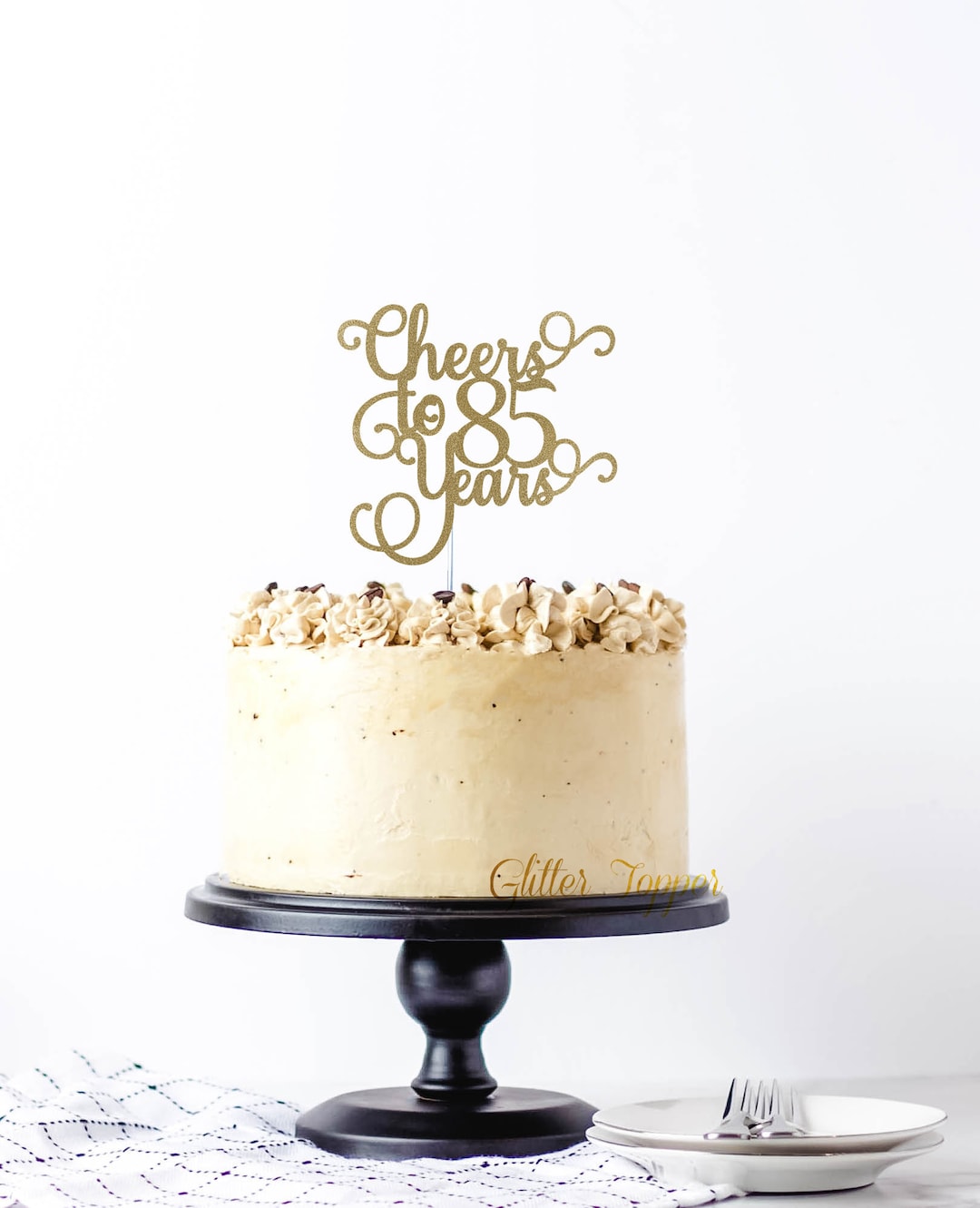 Cheers to 85 Years Cake Topper, 85 Years Loved, 85th Birthday, 85 Years ...