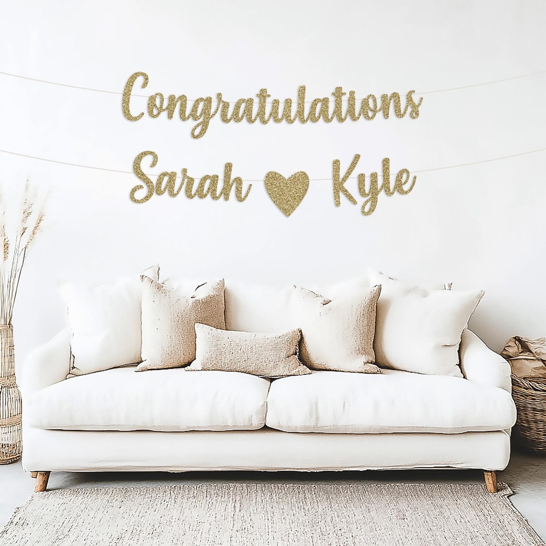 Congratulations Banner, Personalized Banner With Names, Engagement ...
