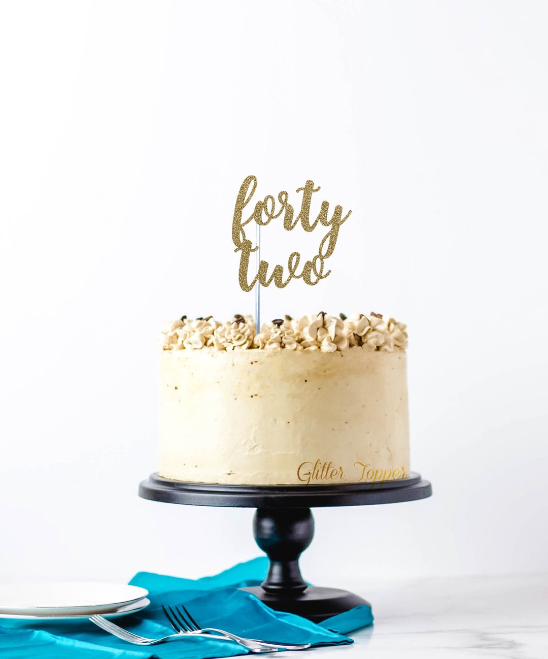 Forty Two Cake Topper, 42 Years Blessed & Loved, 42nd Birthday Cake ...