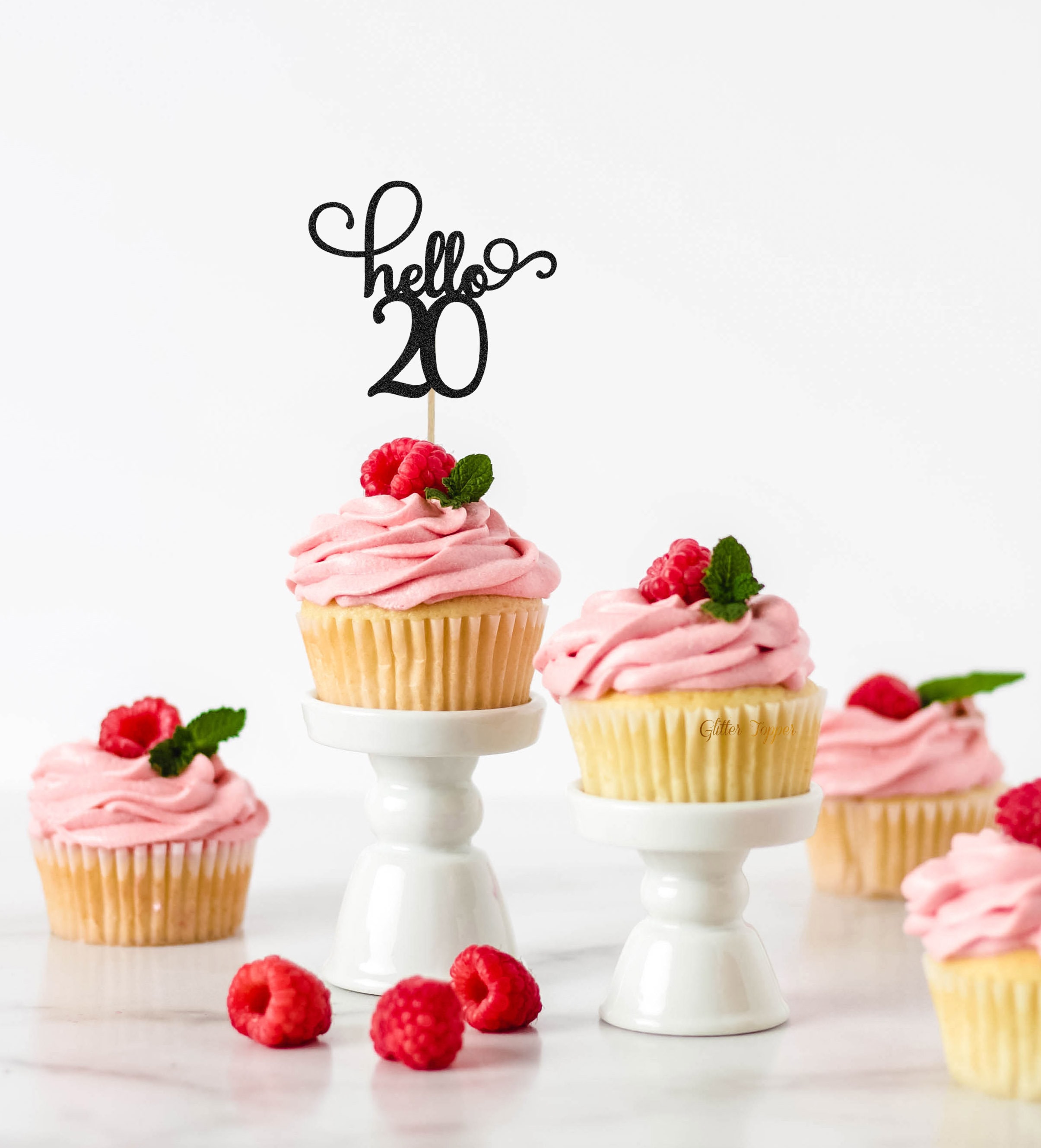 Hello 20 Cupcake Topper, Happy 20th Cupcake Topper, Happy Birthday ...