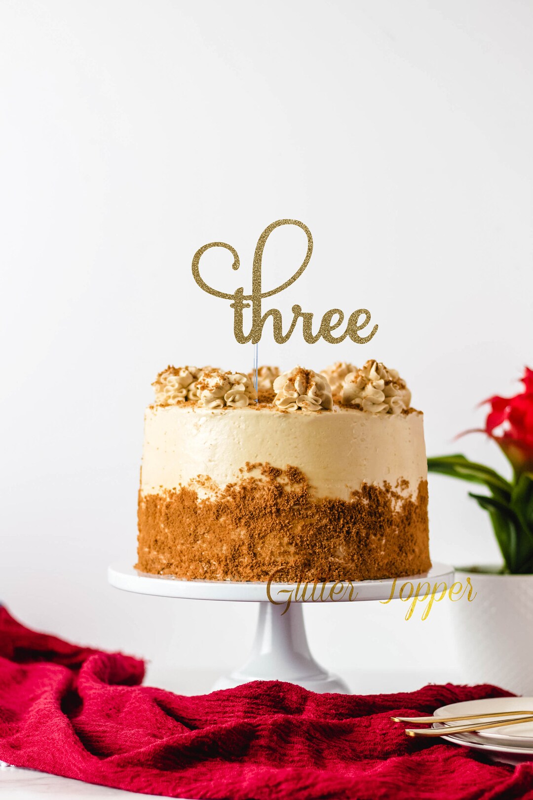 Cake Topper - Number Three Cake Topper,third Birthday Decorations ...