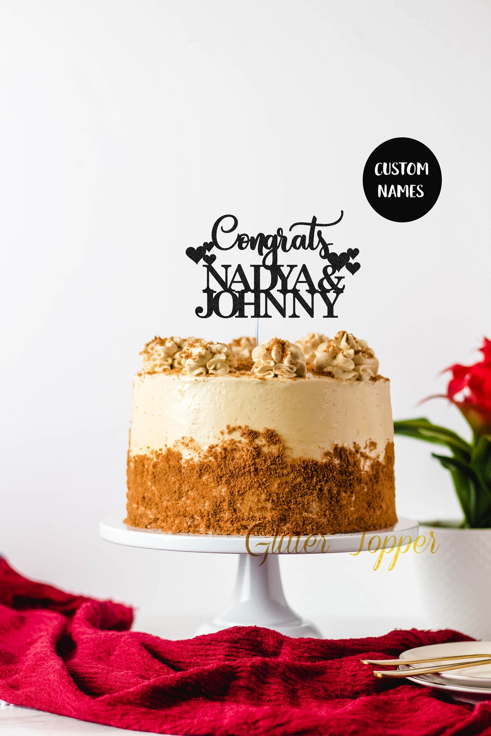 Congrats Cake Topper Engagement Cake Topper. Wedding Cake - Etsy