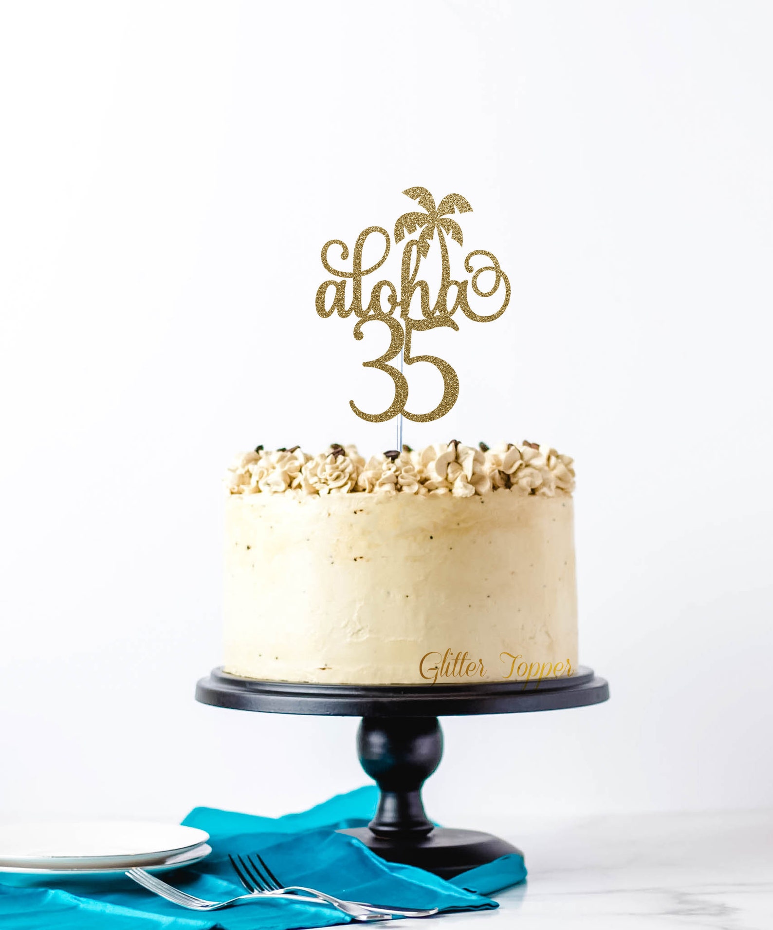 Aloha 35 Cake Topper Happy 35th Cake Topper Alohatopper - Etsy