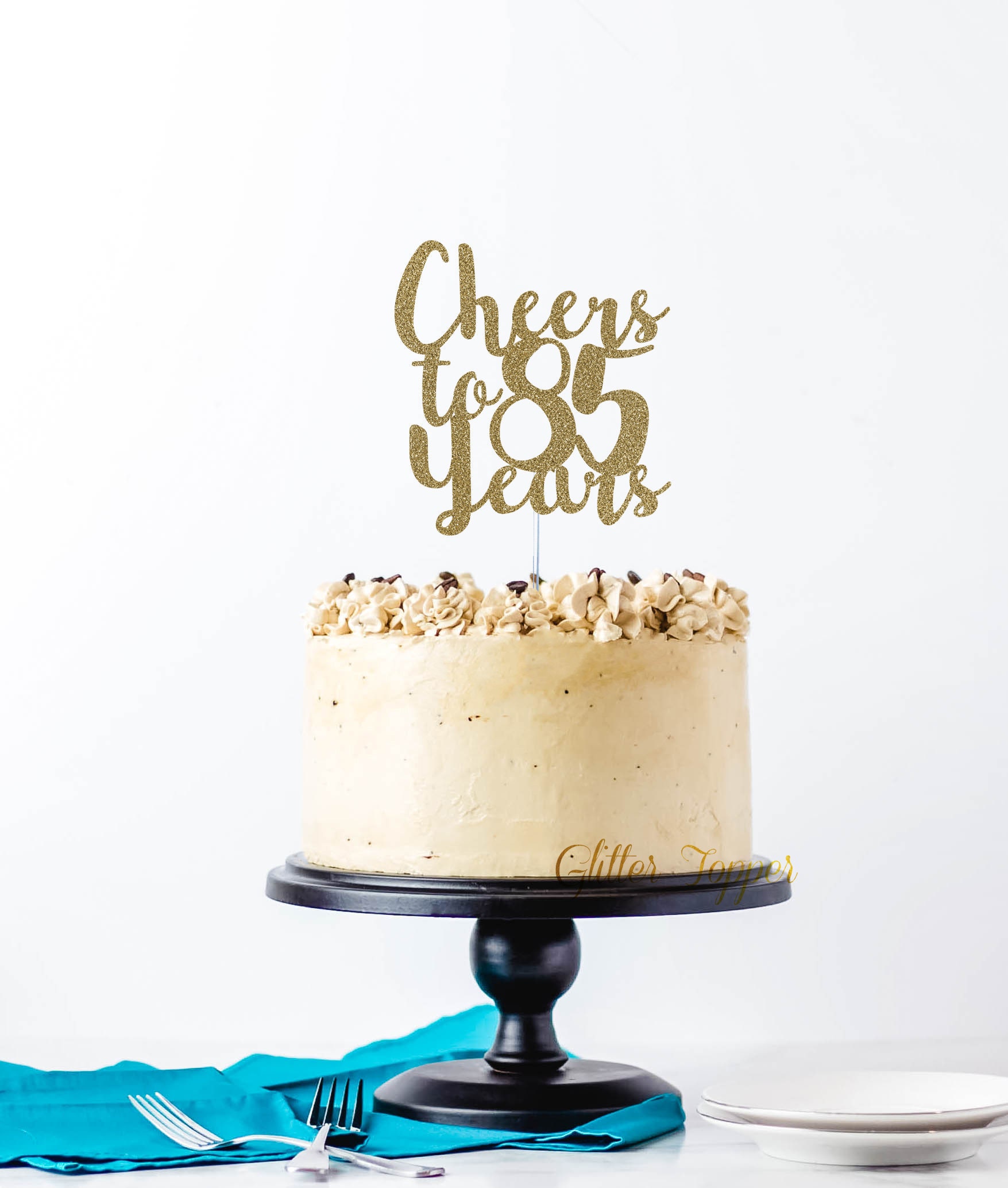 Cheers to 85 Years Cake Topper 85 Years Loved 85th Birthday - Etsy