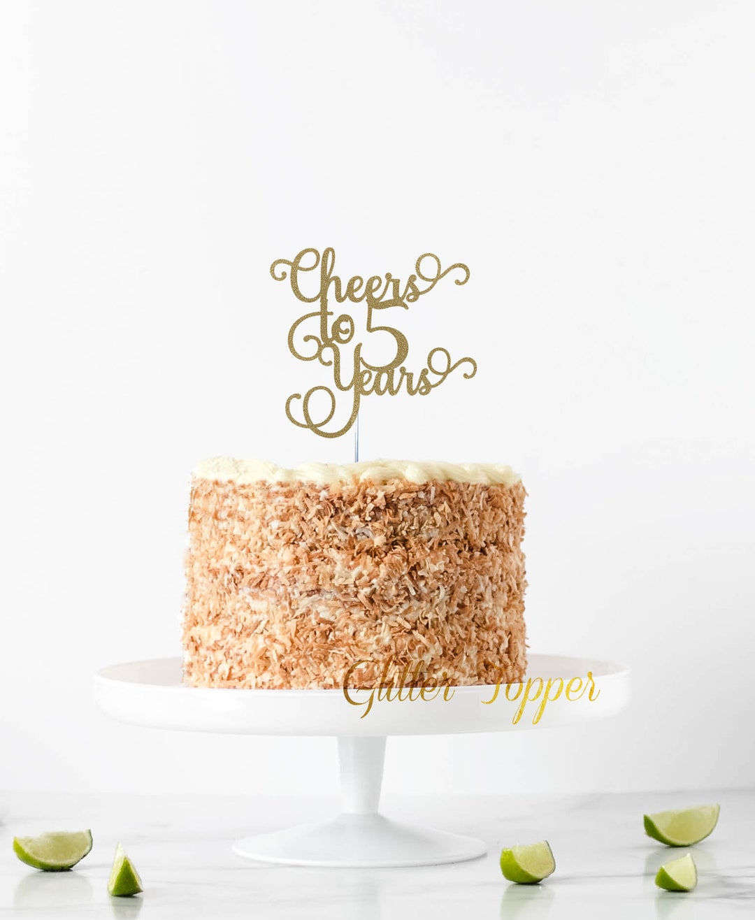 Cheers to 5 Years Cake Topper, 5 Years Loved, 5 Years Blessed, 5th ...