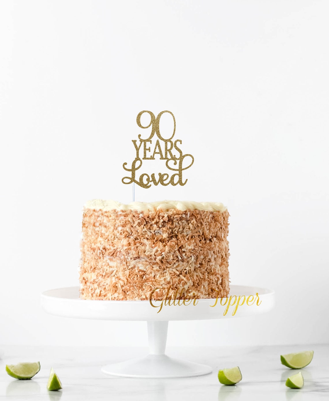 90 Years Loved Cake Topper 90th Birthday Cake Topper Happy - Etsy