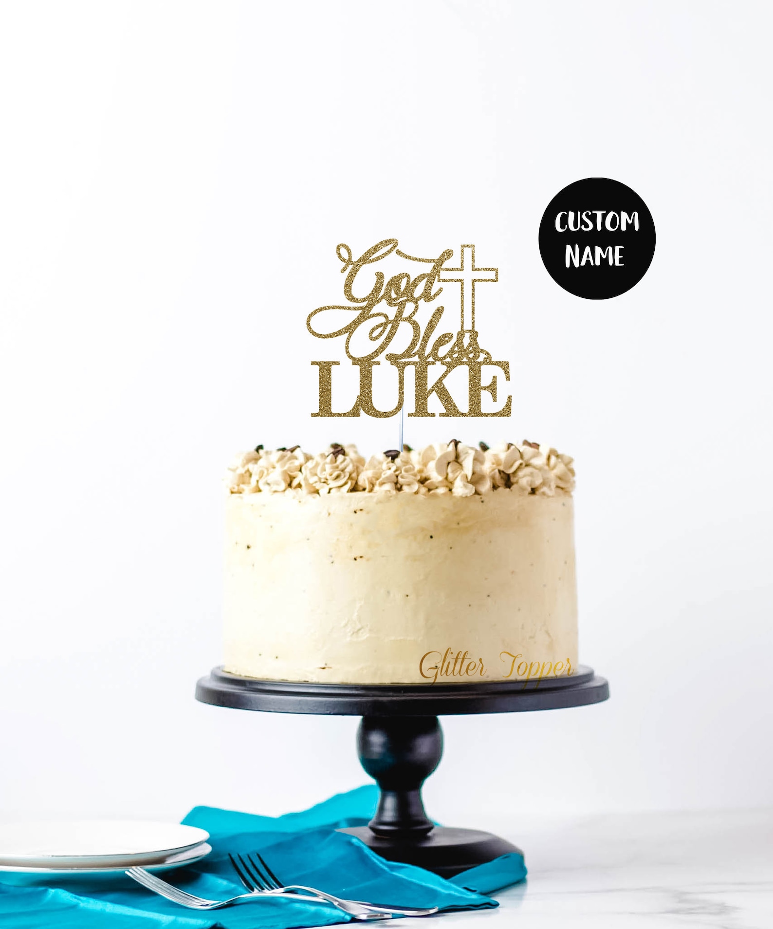 God Bless Cake Topper Baptism Cake Topper Christening Cake - Etsy