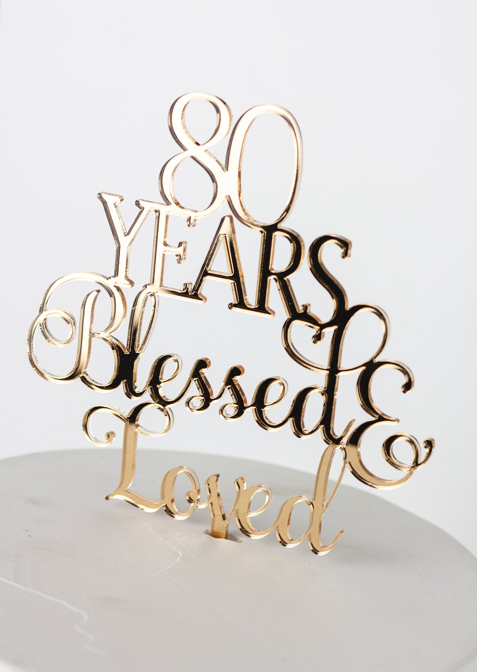80 Years Blessed & Loved, 80th Birthday, 80th Birthday, 80 Cake Topper ...