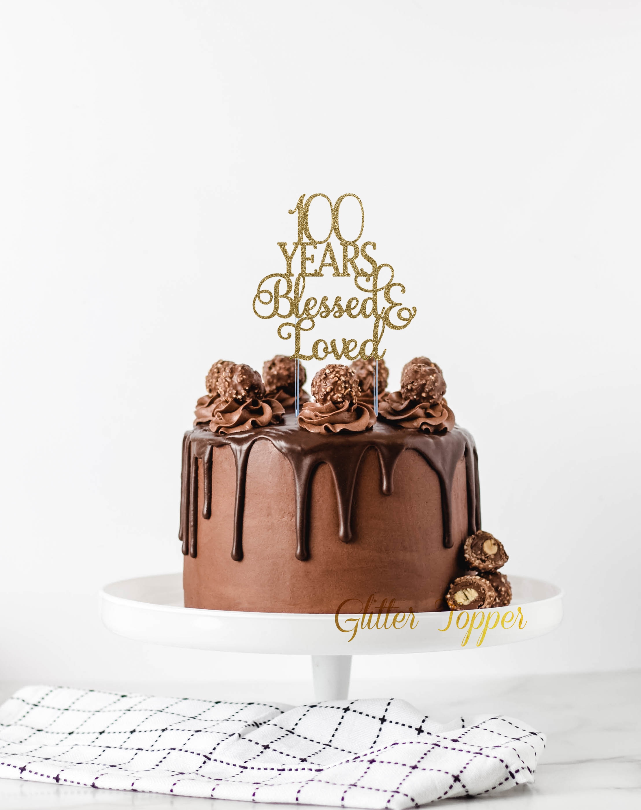 100 Years Blessed & Loved, 100th Birthday, 100th Birthday, 100 Cake ...