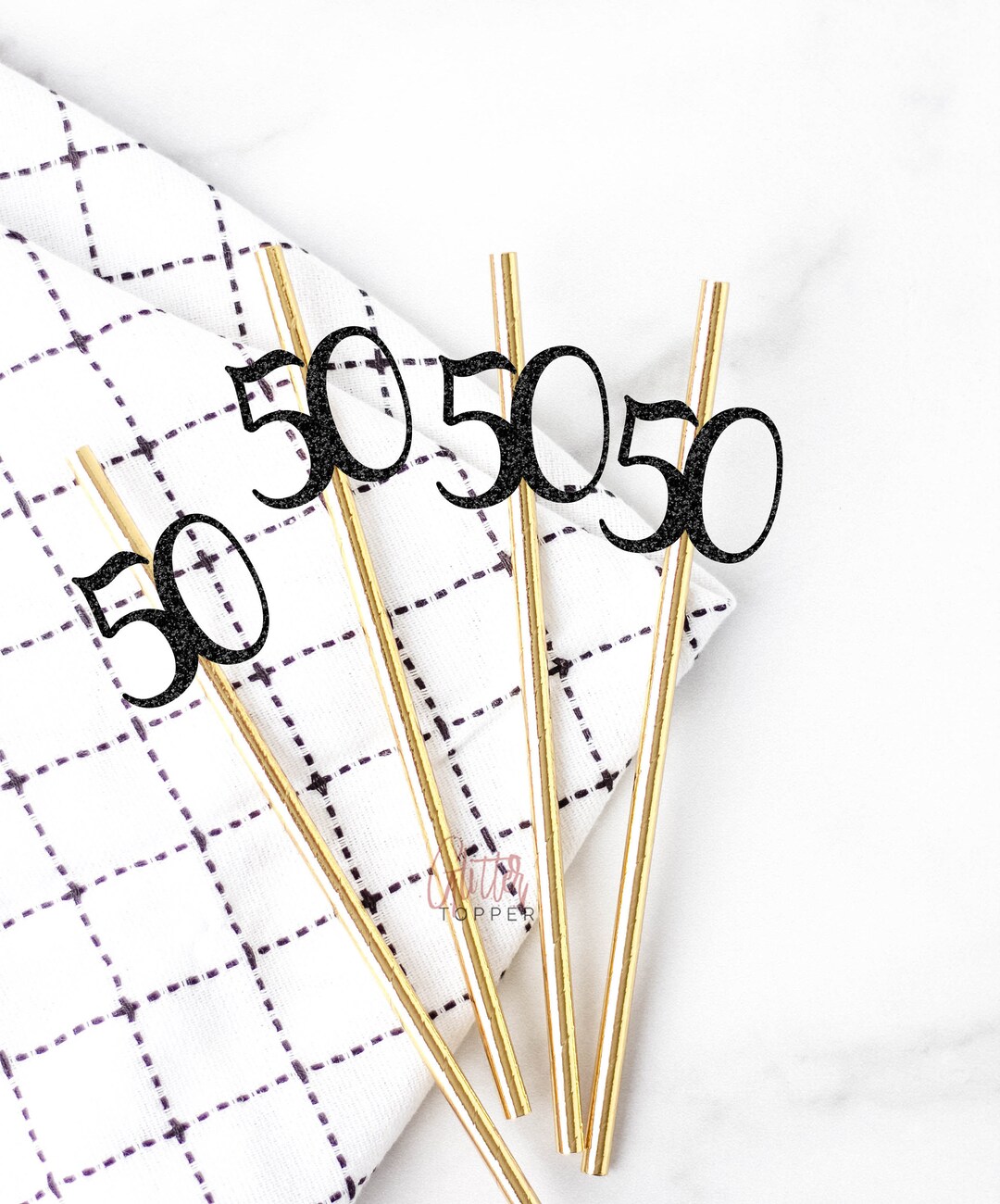 50th Birthday Straws, 50th Birthday Decor, Happy 50th Birthday, 50 ...