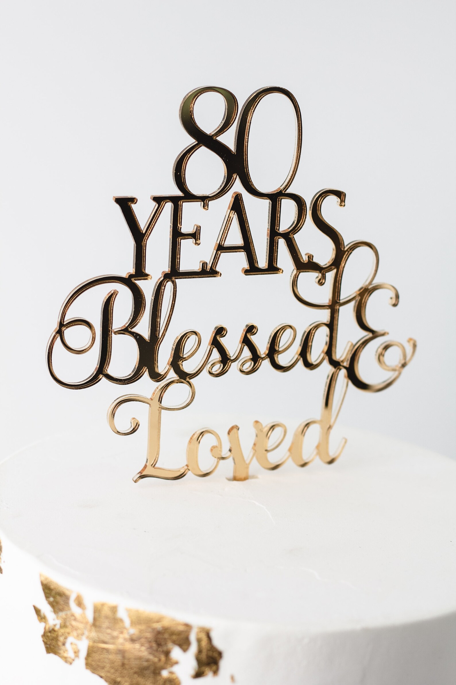 80 Years Blessed & Loved, 80th Birthday, 80th Birthday, 80 Cake Topper ...