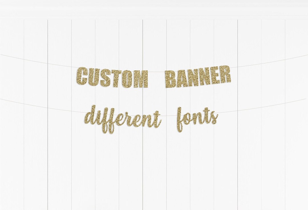 Custom Two Line Banner, Cursive and Block, Custom Birthday Banner ...