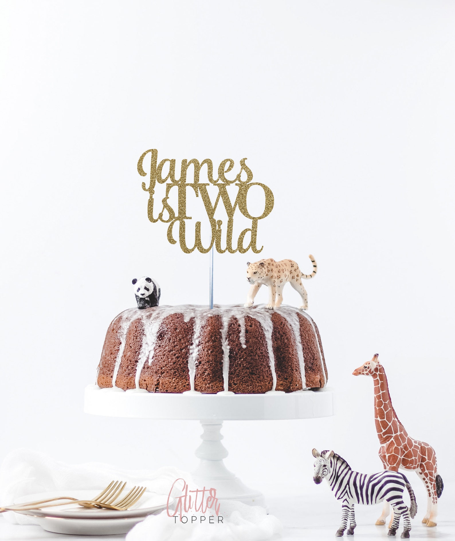 Two Wild Cake Topper 2nd Birthday Happy 2nd Birthday Jungle - Etsy