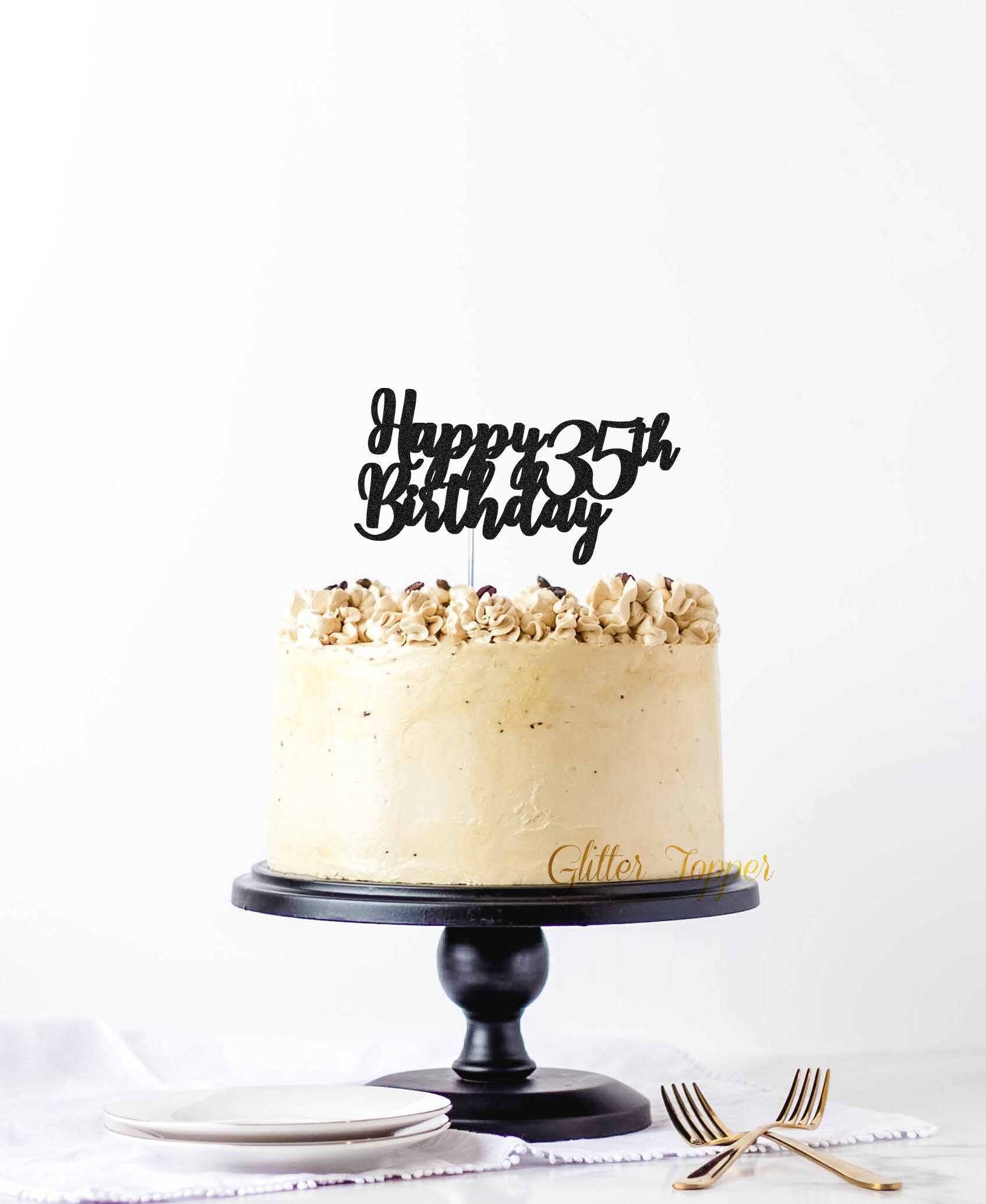 Happy 35th Birthday Cake Topper 35 Years Loved Cake Topper Etsy
