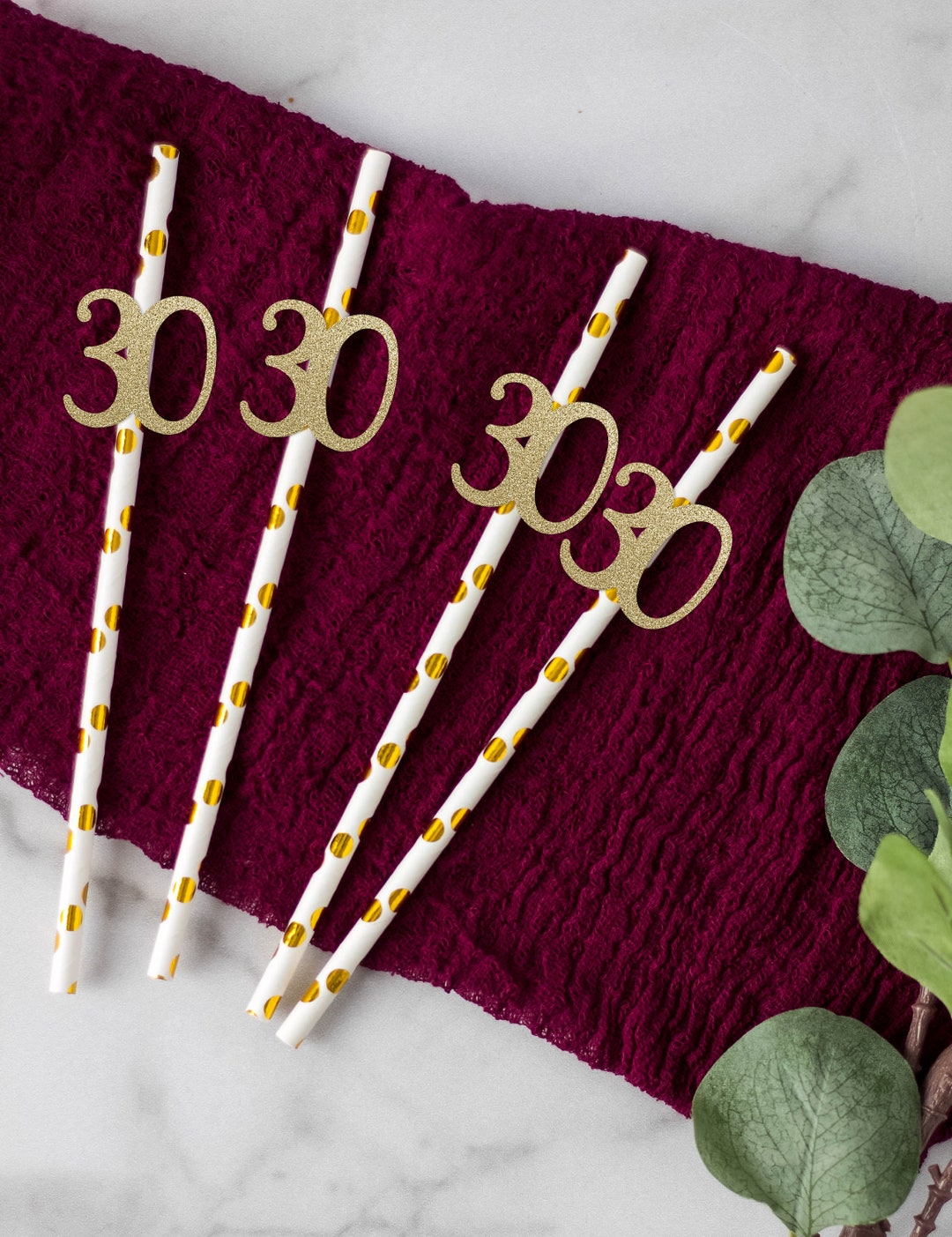 30th Birthday Straws, 30th Birthday Decor, Happy 30th Birthday, 30 ...