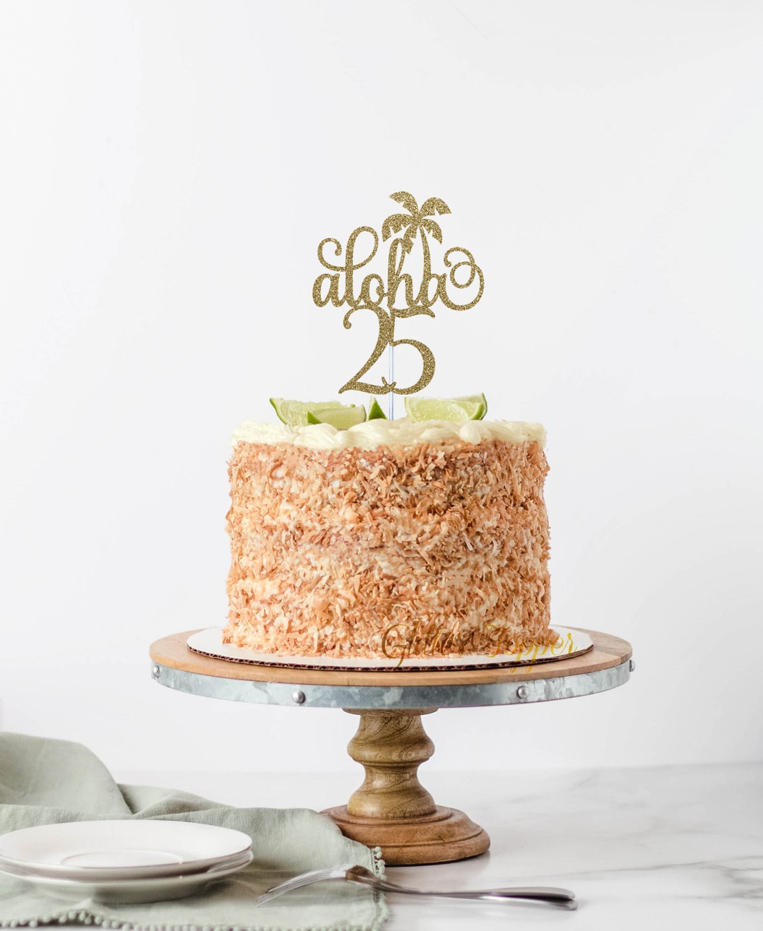 Aloha 25 Cake Topper, Happy 25th Cake Topper, Alohatopper, Luau Cake ...