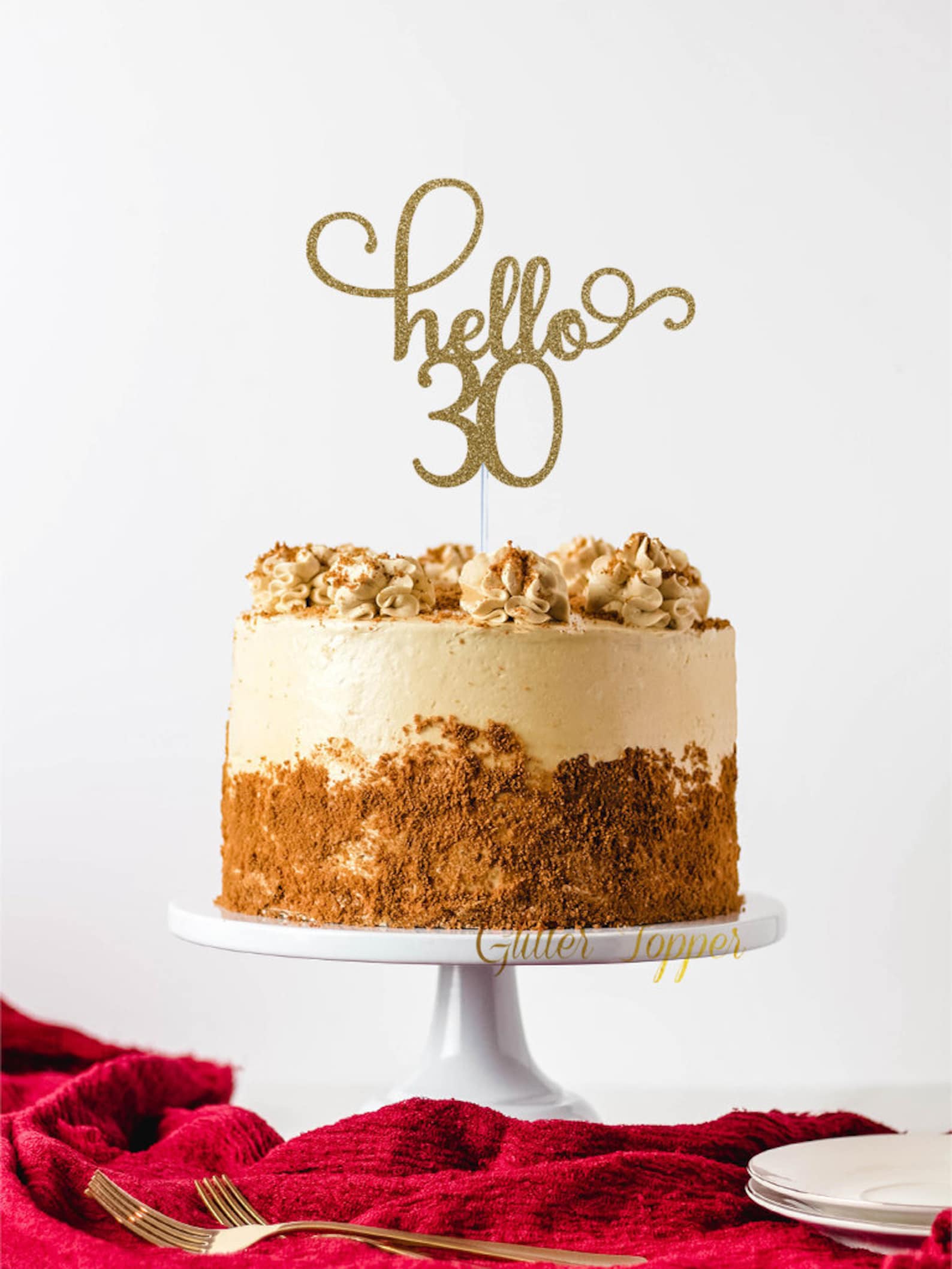 30th Birthday Cake Topper, Dirty Thirty Cake Topper, Hello 30, Cake ...