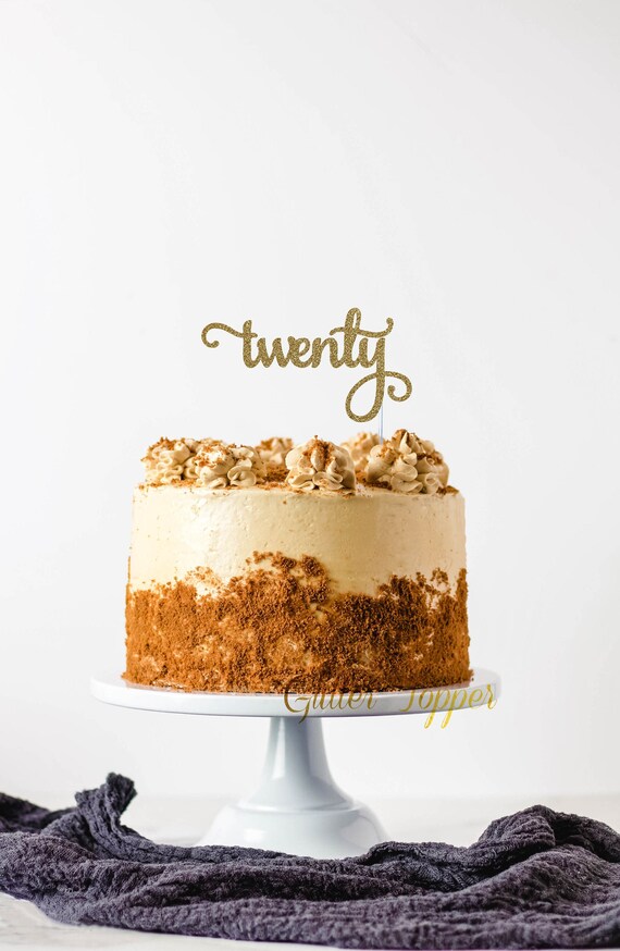 Twenty Cake Topper 20 Birthday Decorations Birthday Cake | Etsy