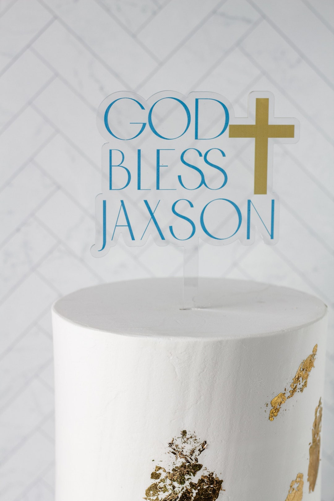 God Bless Cake Topper, Baptism Cake Topper, Christening Cake Topper ...