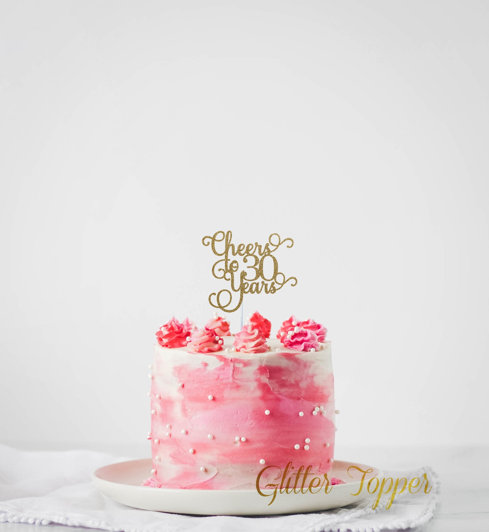 30th birthday cake topper personalized cake topper gold cake topper ...