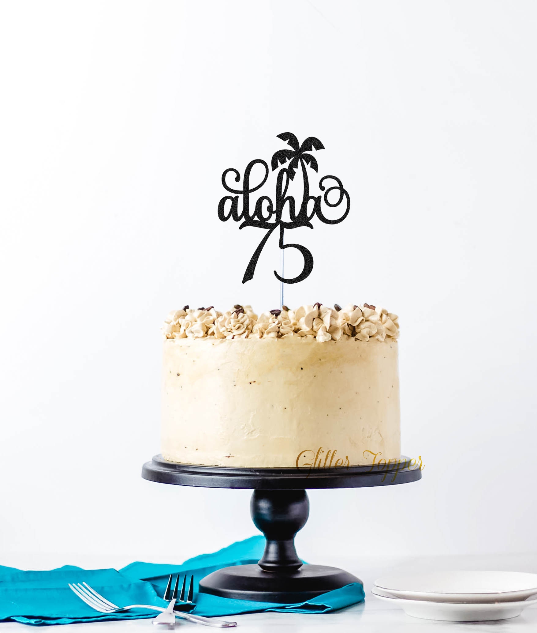 Aloha 75 cake topper happy 75th cake topper Aloha Topper | Etsy