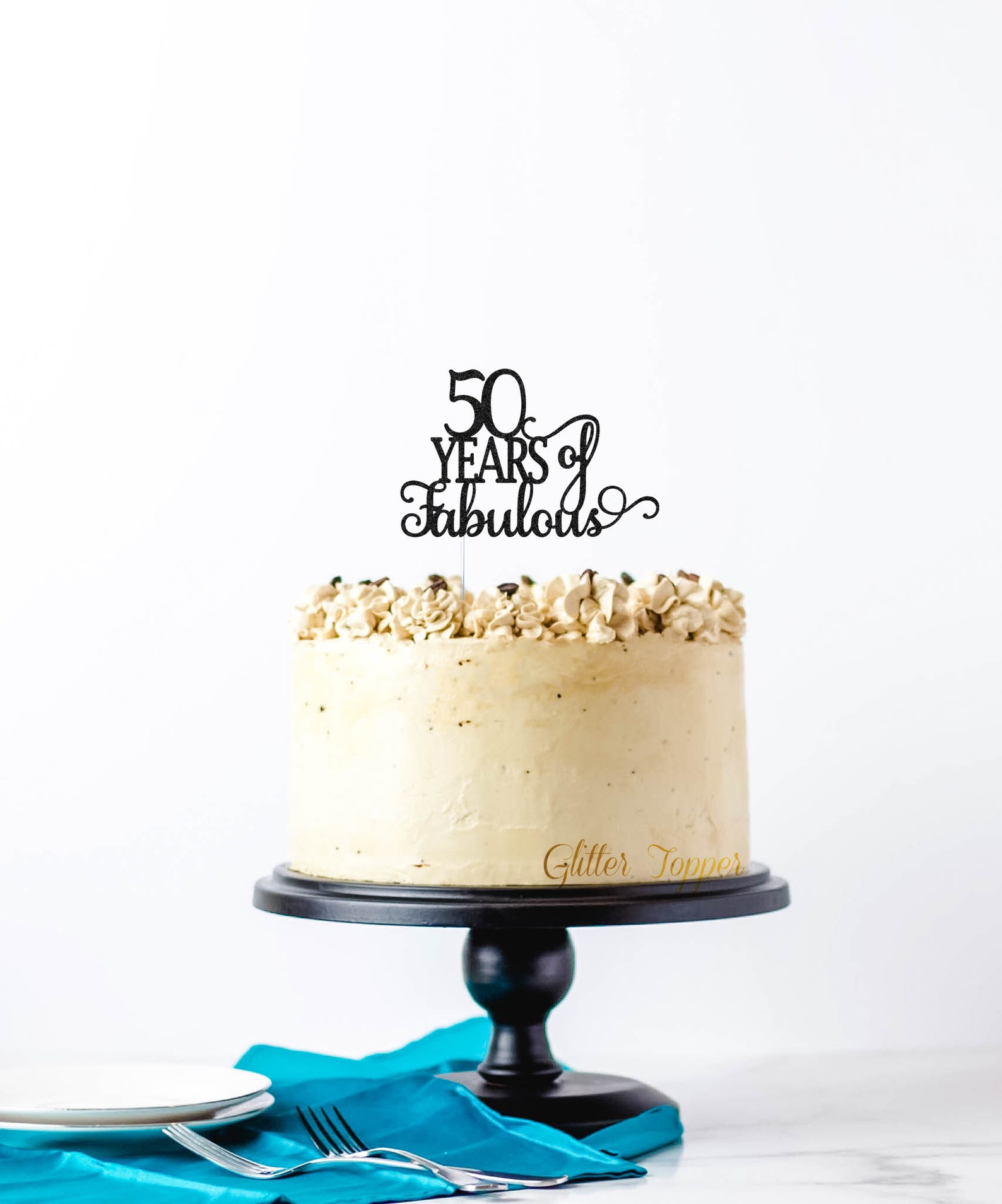 50 Years of Fabulous Fifty Cake Topper 50th Birthday Topper - Etsy